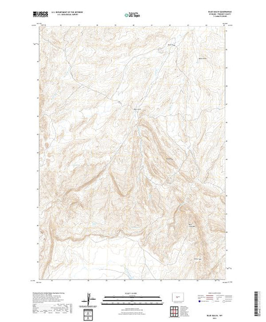 USGS US Topo 7.5-minute map for Blue Gulch WY 2021 – American Map Store