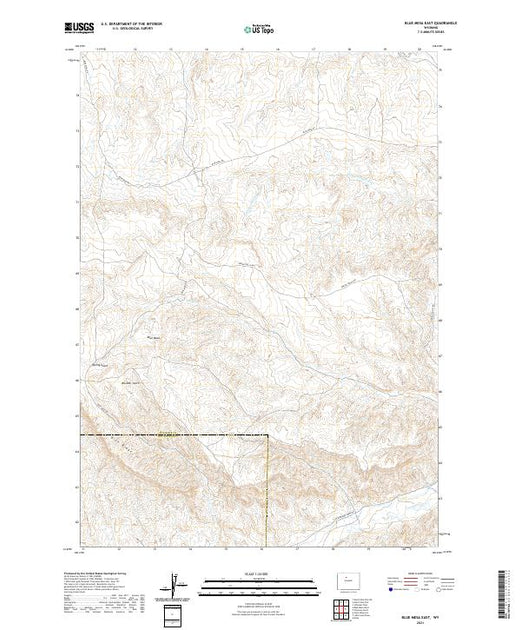 USGS US Topo 7.5-minute map for Blue Mesa East WY 2021 – American Map Store