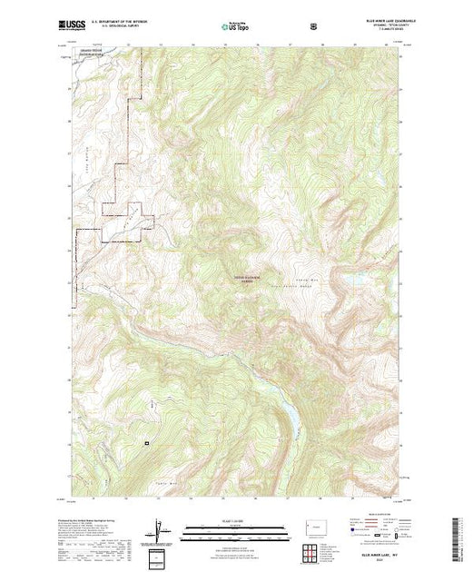 USGS US Topo 7.5-minute map for Blue Miner Lake WY 2021 – American Map ...