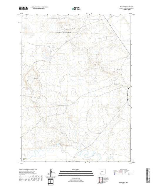USGS US Topo 7.5-minute map for Blue Point WY 2021 – American Map Store
