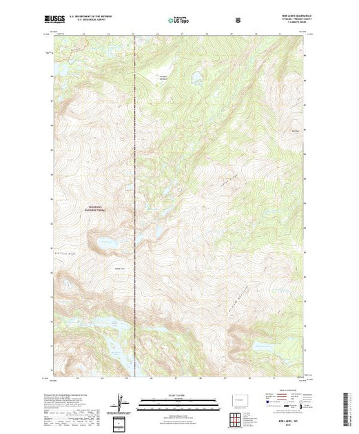 USGS US Topo 7.5-minute map for Bob Lakes WY 2021 – American Map Store