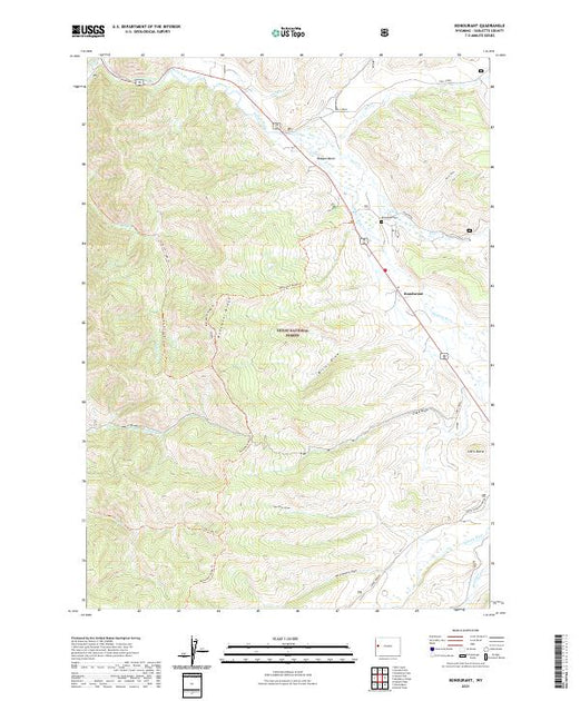 USGS US Topo 7.5-minute map for Bondurant WY 2021 – American Map Store