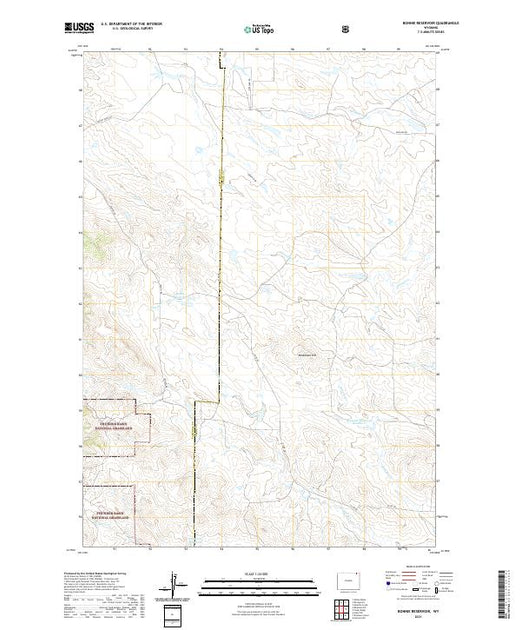 USGS US Topo 7.5-minute map for Bonnie Reservoir WY 2021 – American Map ...