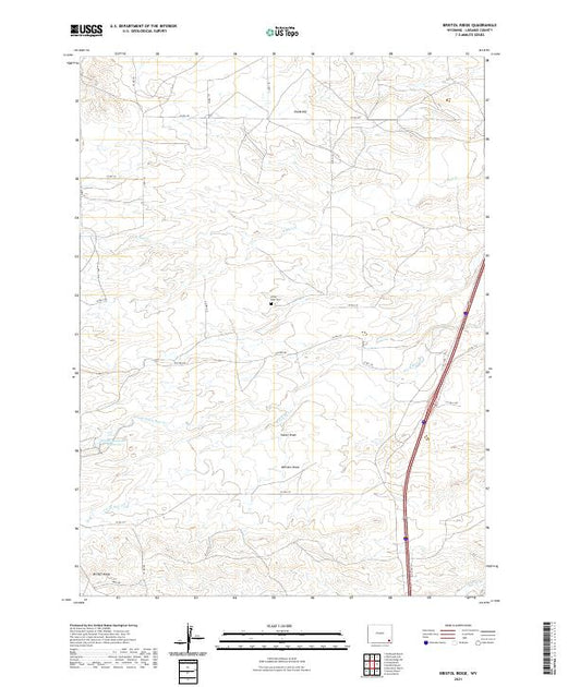 USGS US Topo 7.5-minute map for Bristol Ridge WY 2021 – American Map Store