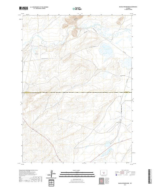 USGS US Topo 7.5-minute map for Bucklin Reservoirs WY 2021 – American ...