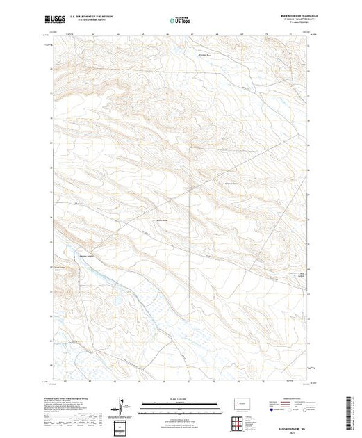 USGS US Topo 7.5-minute map for Budd Reservoir WY 2021 – American Map Store