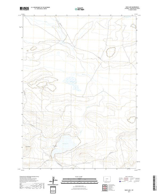 USGS US Topo 7.5-minute map for Bush Lake WY 2021 – American Map Store