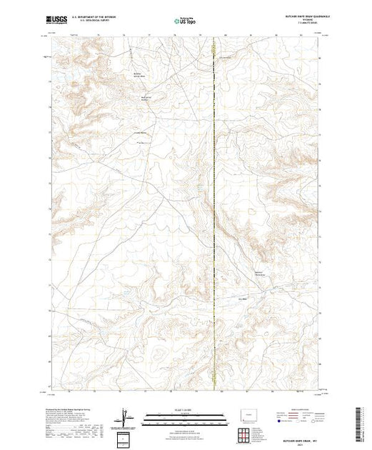 USGS US Topo 7.5-minute map for Butcher Knife Draw WY 2021 – American ...