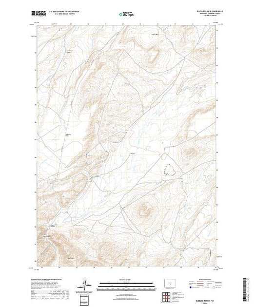 USGS US Topo 7.5-minute map for Buzzard Ranch WY 2021 – American Map Store