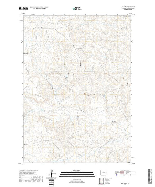 USGS US Topo 7.5-minute map for Calf Draw WY 2021 – American Map Store
