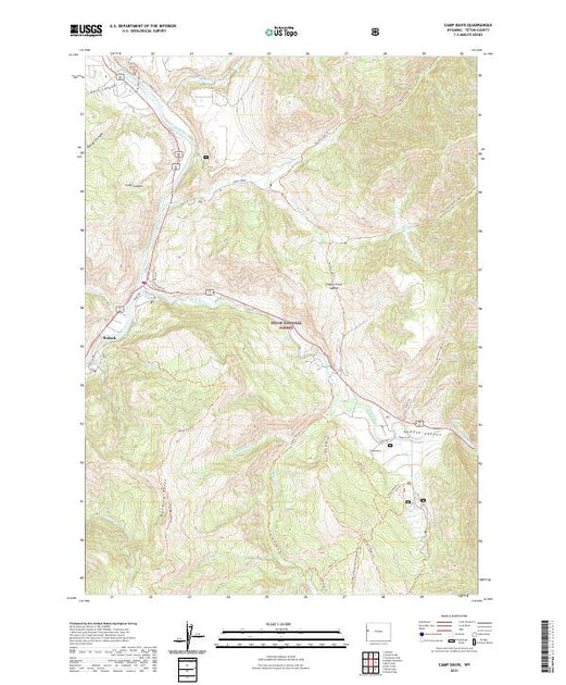 USGS US Topo 7.5-minute map for Camp Davis WY 2021 – American Map Store