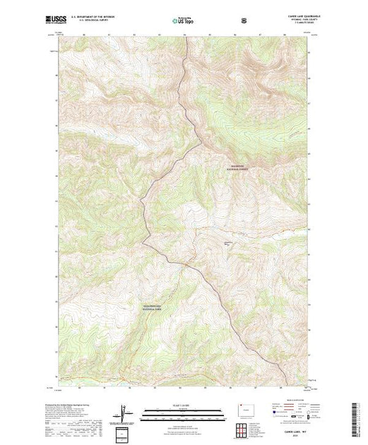 USGS US Topo 7.5-minute map for Canoe Lake WY 2021 – American Map Store