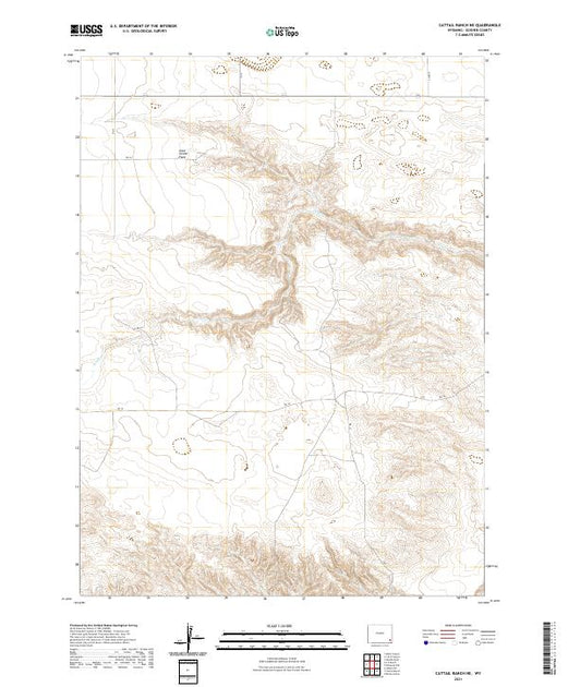 USGS US Topo 7.5-minute map for Cattail Ranch NE WY 2021 – American Map ...