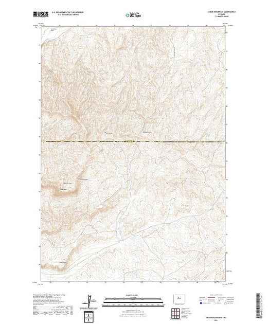 USGS US Topo 7.5-minute map for Cedar Mountain WY 2021 – American Map Store