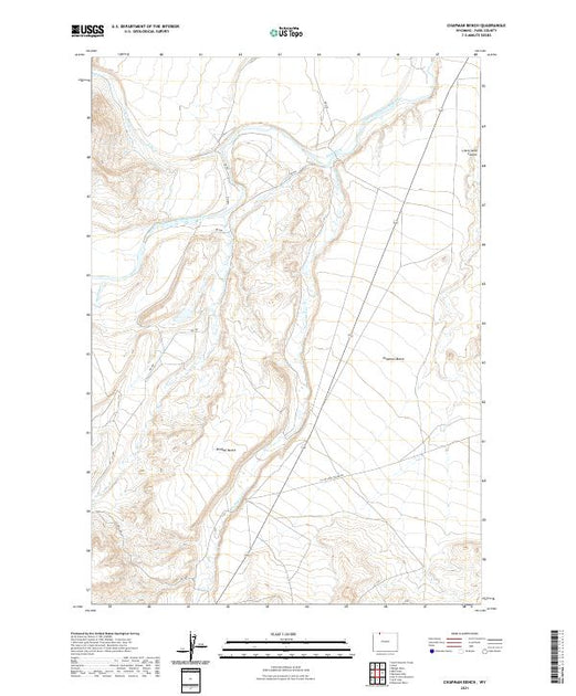 USGS US Topo 7.5-minute map for Chapman Bench WY 2021 – American Map Store