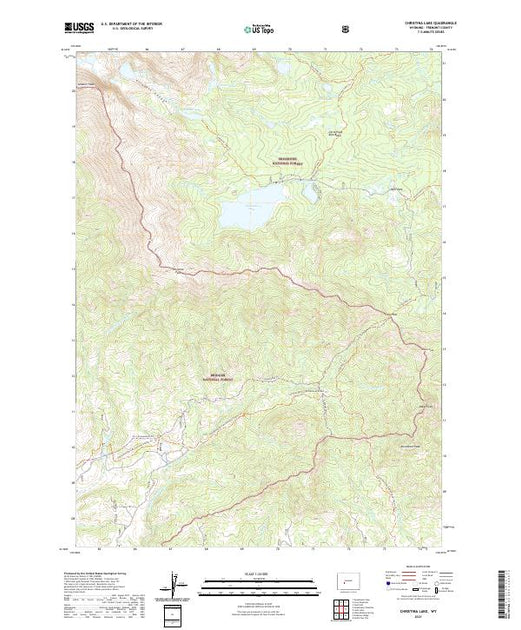 USGS US Topo 7.5-minute map for Christina Lake WY 2021 – American Map Store