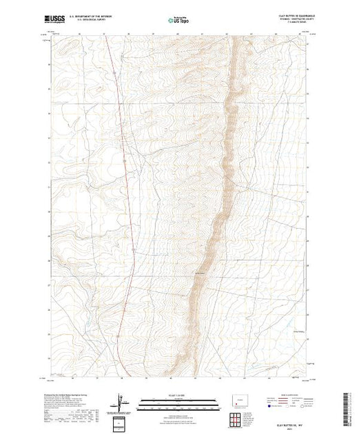 USGS US Topo 7.5-minute map for Clay Buttes SE WY 2021 – American Map Store