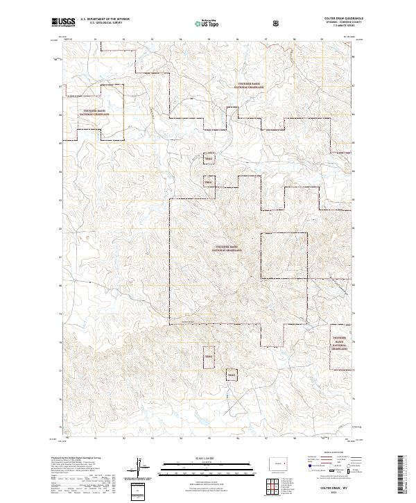USGS US Topo 7.5-minute map for Colter Draw WY 2021 – American Map Store