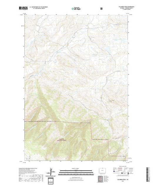 USGS US Topo 7.5-minute map for Columbus Peak WY 2021 – American Map Store