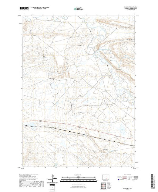 USGS US Topo 7.5-minute map for Como East WY 2021 – American Map Store