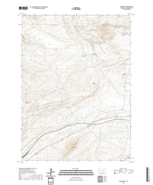 USGS US Topo 7.5-minute map for Como West WY 2021 – American Map Store
