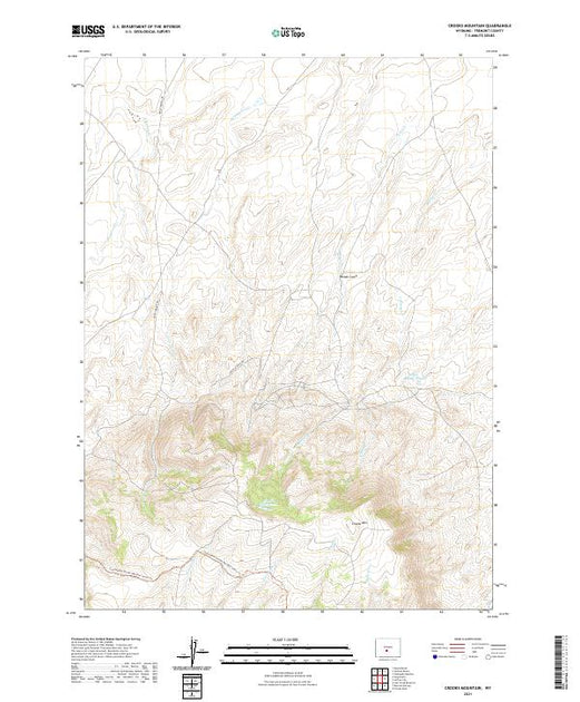 USGS US Topo 7.5-minute map for Crooks Mountain WY 2021 – American Map ...