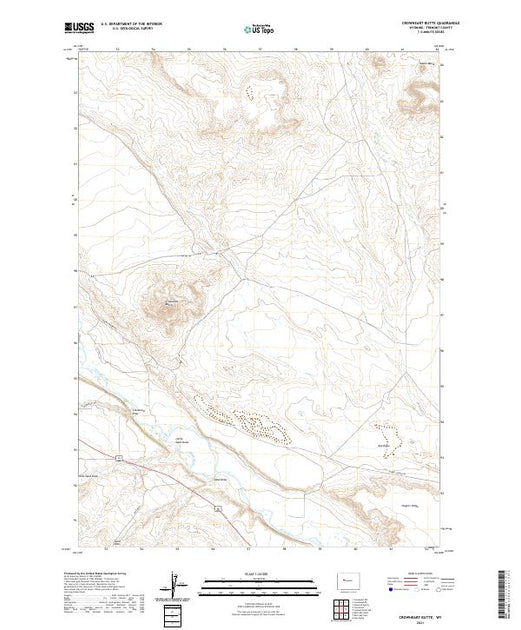 USGS US Topo 7.5-minute map for Crowheart Butte WY 2021 – American Map ...