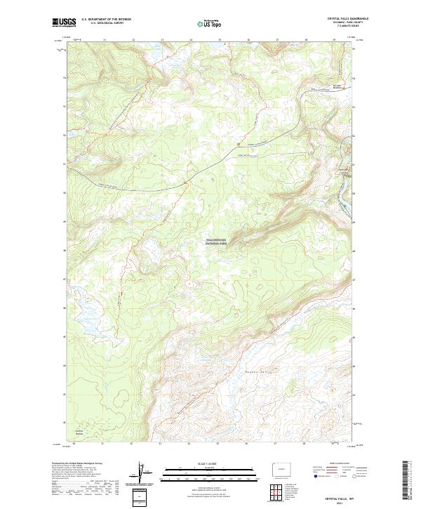 USGS US Topo 7.5-minute map for Crystal Falls WY 2021 – American Map Store