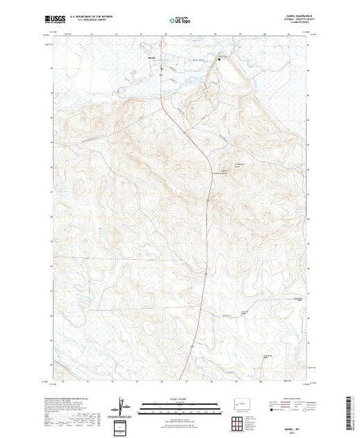 USGS US Topo 7.5-minute map for Daniel WY 2021 – American Map Store