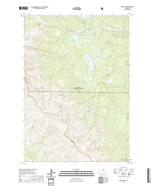 USGS US Topo 7.5-minute map for Dome Lake WY 2021 – American Map Store