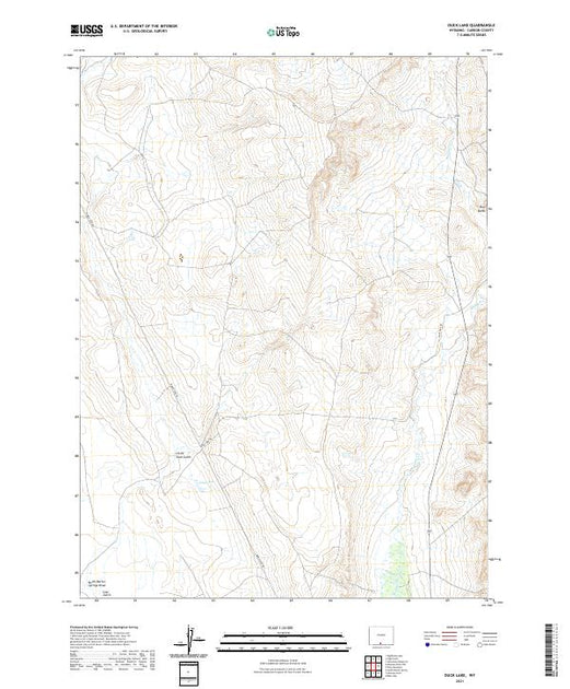 USGS US Topo 7.5-minute map for Duck Lake WY 2021 – American Map Store
