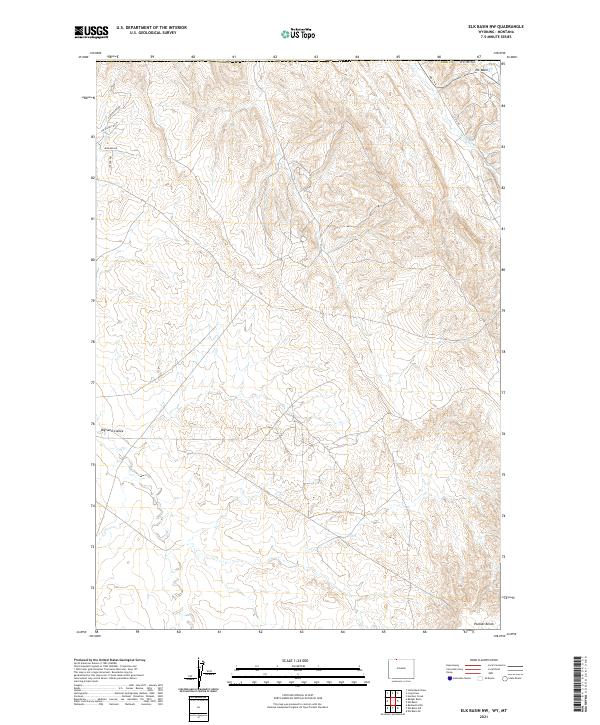 USGS US Topo 7.5-minute map for Elk Basin NW WYMT 2021 – American Map Store