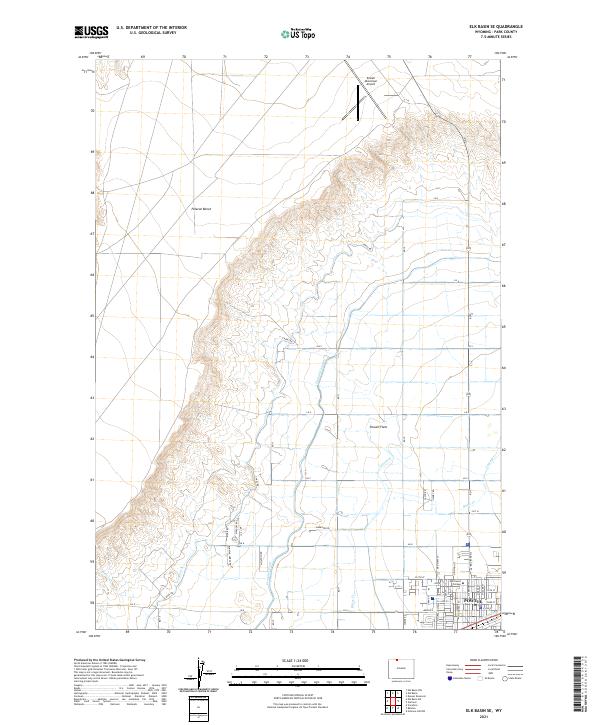 USGS US Topo 7.5-minute map for Elk Basin SE WY 2021 – American Map Store