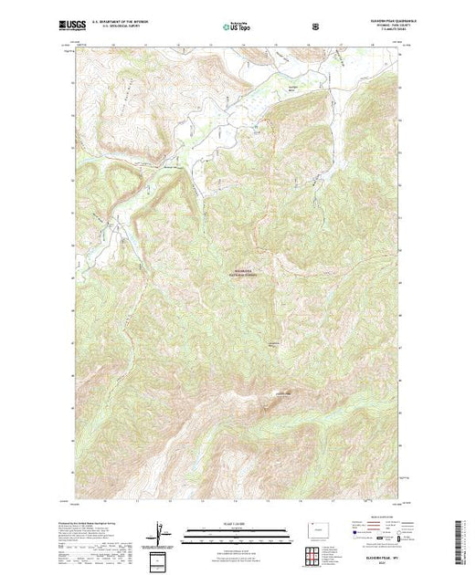 USGS US Topo 7.5-minute map for Elkhorn Peak WY 2021 – American Map Store