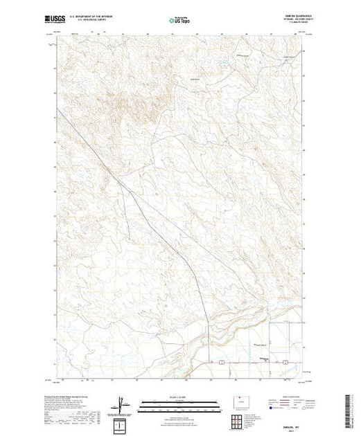 USGS US Topo 7.5-minute map for Emblem WY 2021 – American Map Store