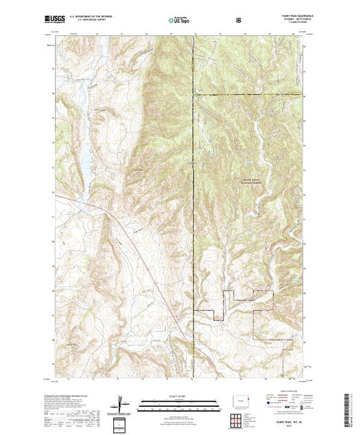 USGS US Topo 7.5-minute map for Fanny Peak WYSD 2021 – American Map Store
