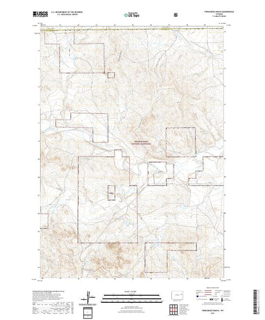 USGS US Topo 7.5-minute map for Fiddleback Ranch WY 2021 – American Map ...