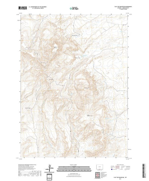 USGS US Topo 7.5-minute map for Flat Top Mountain WY 2021 – American ...