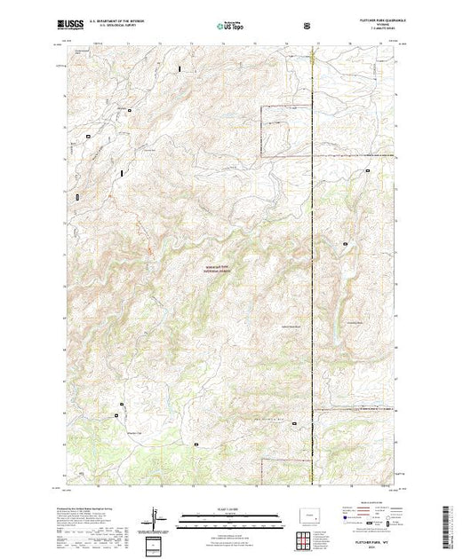 USGS US Topo 7.5-minute map for Fletcher Park WY 2021 – American Map Store