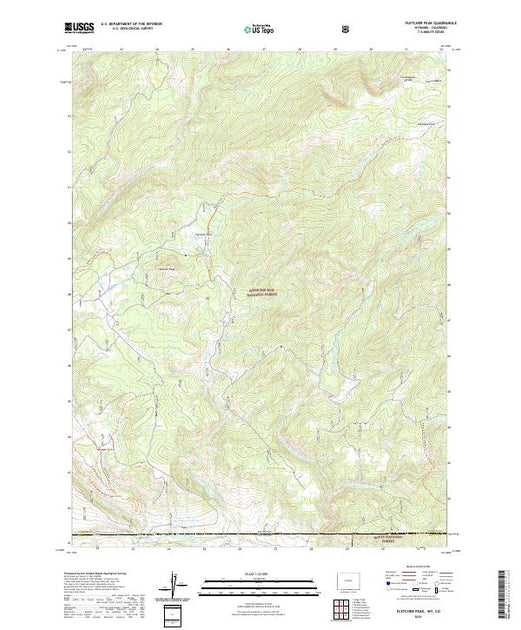 USGS US Topo 7.5-minute map for Fletcher Peak WYCO 2021 – American Map ...