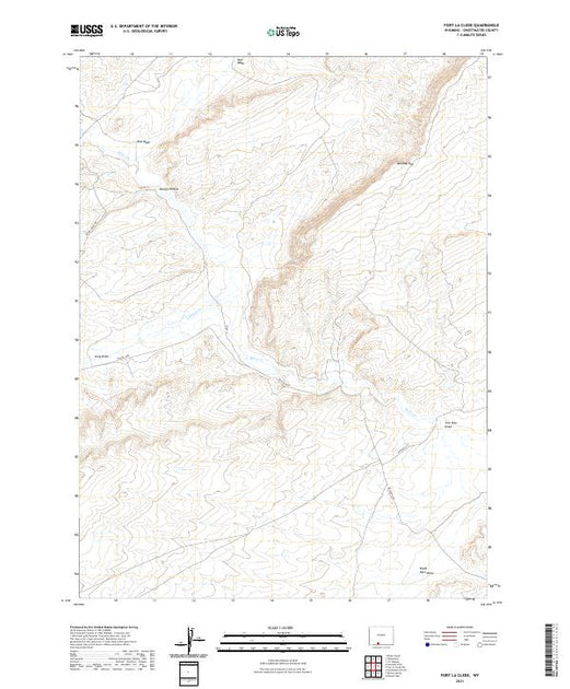 USGS US Topo 7.5-minute map for Fort La Clede WY 2021 – American Map Store