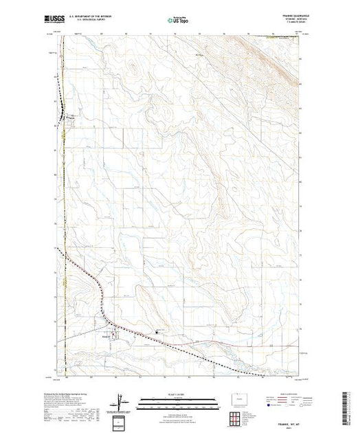 USGS US Topo 7.5-minute map for Frannie WYMT 2021 – American Map Store