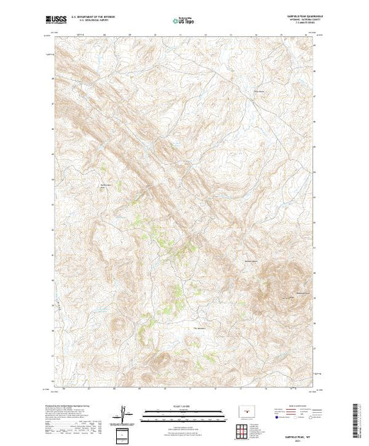 USGS US Topo 7.5-minute map for Garfield Peak WY 2021 – American Map Store