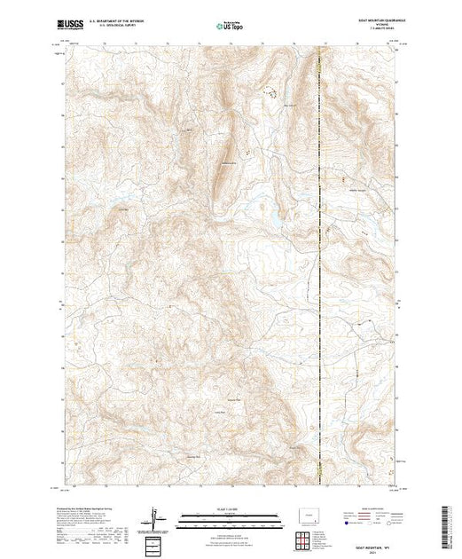 USGS US Topo 7.5-minute map for Goat Mountain WY 2021 – American Map Store