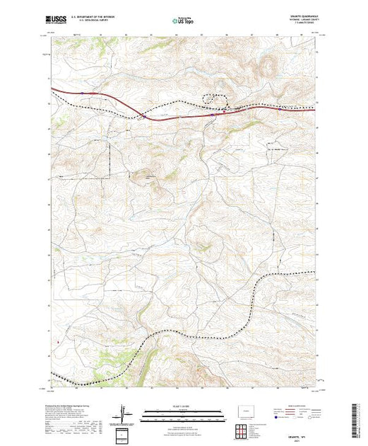 USGS US Topo 7.5-minute map for Granite WY 2021 – American Map Store