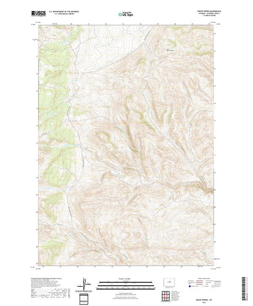 USGS US Topo 7.5-minute map for Grave Spring WY 2021 – American Map Store