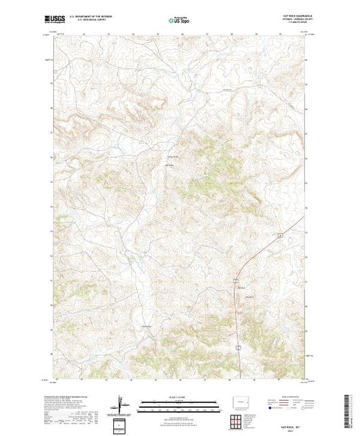 USGS US Topo 7.5-minute map for Hat Rock WY 2021 – American Map Store