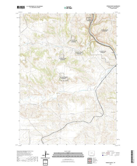 USGS US Topo 7.5-minute map for Herman Ranch WY 2021 – American Map Store