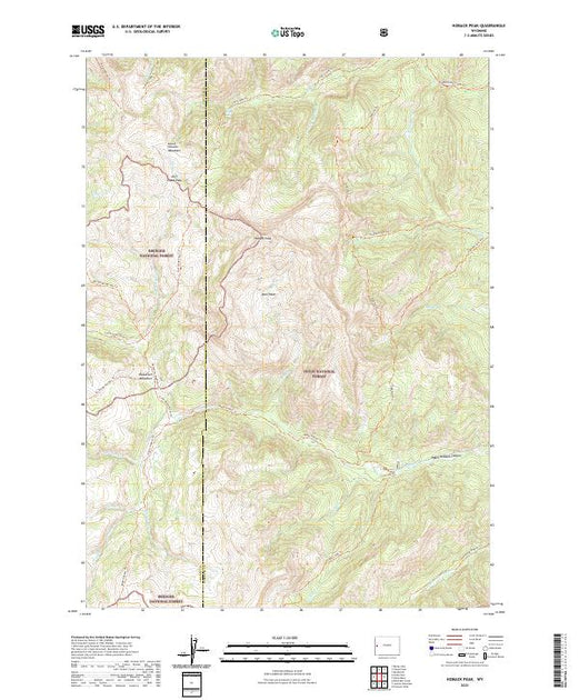 USGS US Topo 7.5-minute map for Hoback Peak WY 2021 – American Map Store