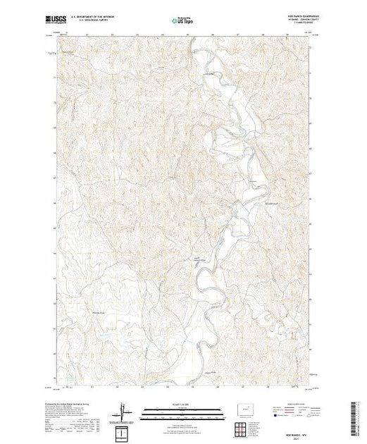 USGS US Topo 7.5-minute map for Hoe Ranch WY 2021 – American Map Store